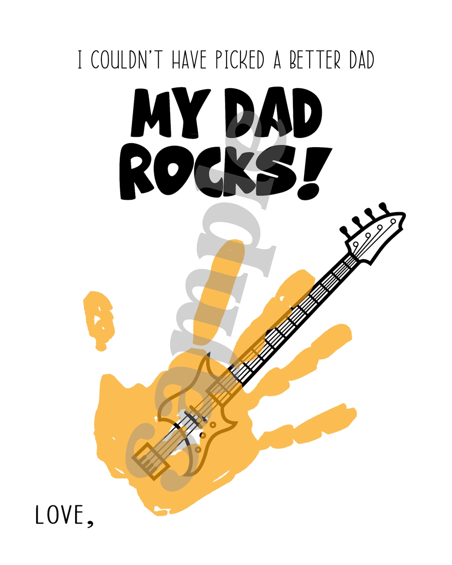 My Dad Rocks Father's Day Gift Present Hand Print Art - Etsy