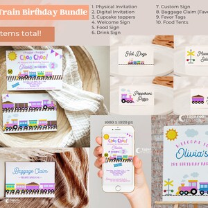 Pink Girl Train Birthday Party Bundle | Welcome Sign | Cupcake Topper ...