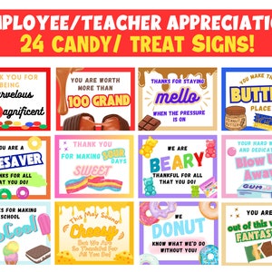 26 Teacher Appreciation Tags | Candy Bar Gift Tag | Treat Tags ...