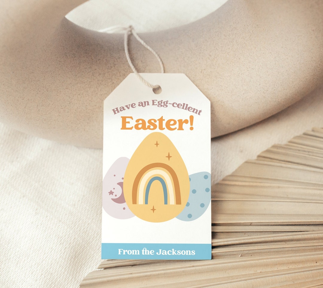 Easter Thank You Favor Tag - Have an Eggcellent Easter - Editable ...