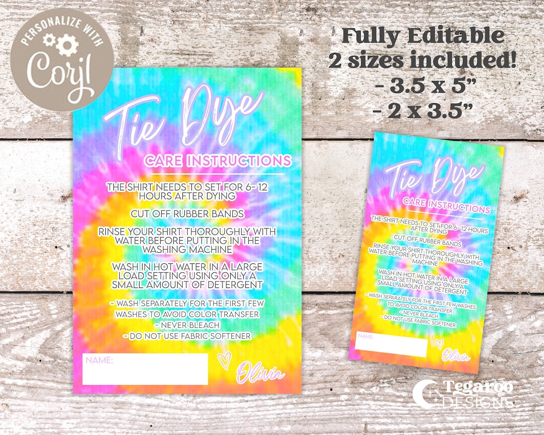Bright Rainbow Tie Dye Wash Instructions | Care Instruction | Tie Dye ...