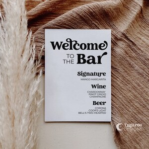 Welcome to the Bar Sign | Wedding Signage | Drink Sign | Open Bar Sign ...