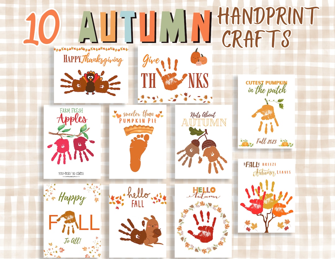 Fall Autumn Handprint and Footprint Craft Activity Bundle | Printables ...