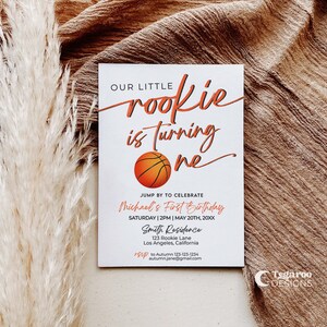 Basketball Birthday Invitation | 1st Birthday Rookie Basketball Turning ...