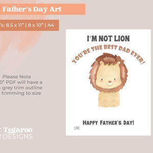 Wild, Lion Footprint Father's Day Gift Present | Best Dad | Daycare ...