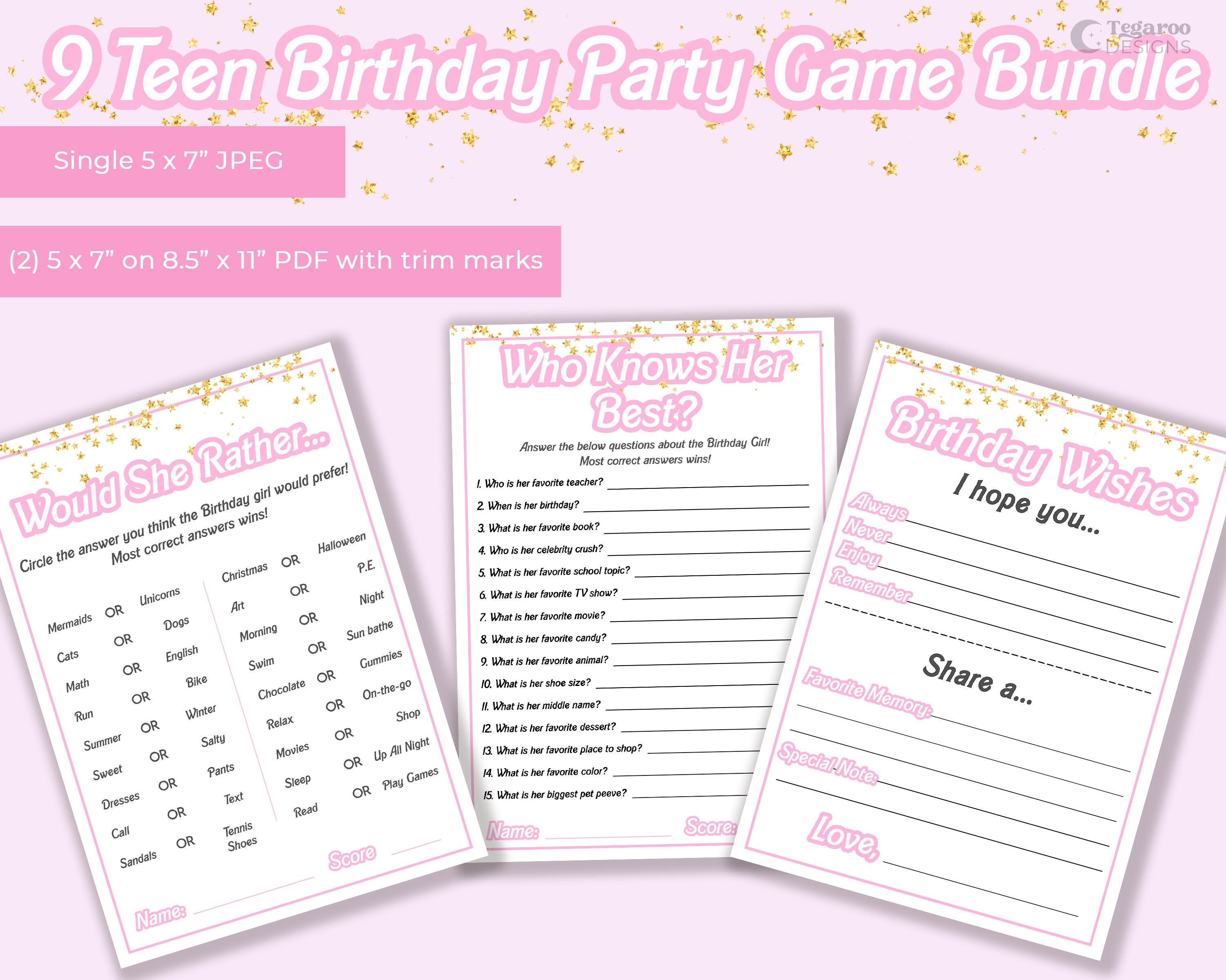 Teen Girl Birthday Games, Sweet 16 Birthday Games, Teen Girl Birthday ...