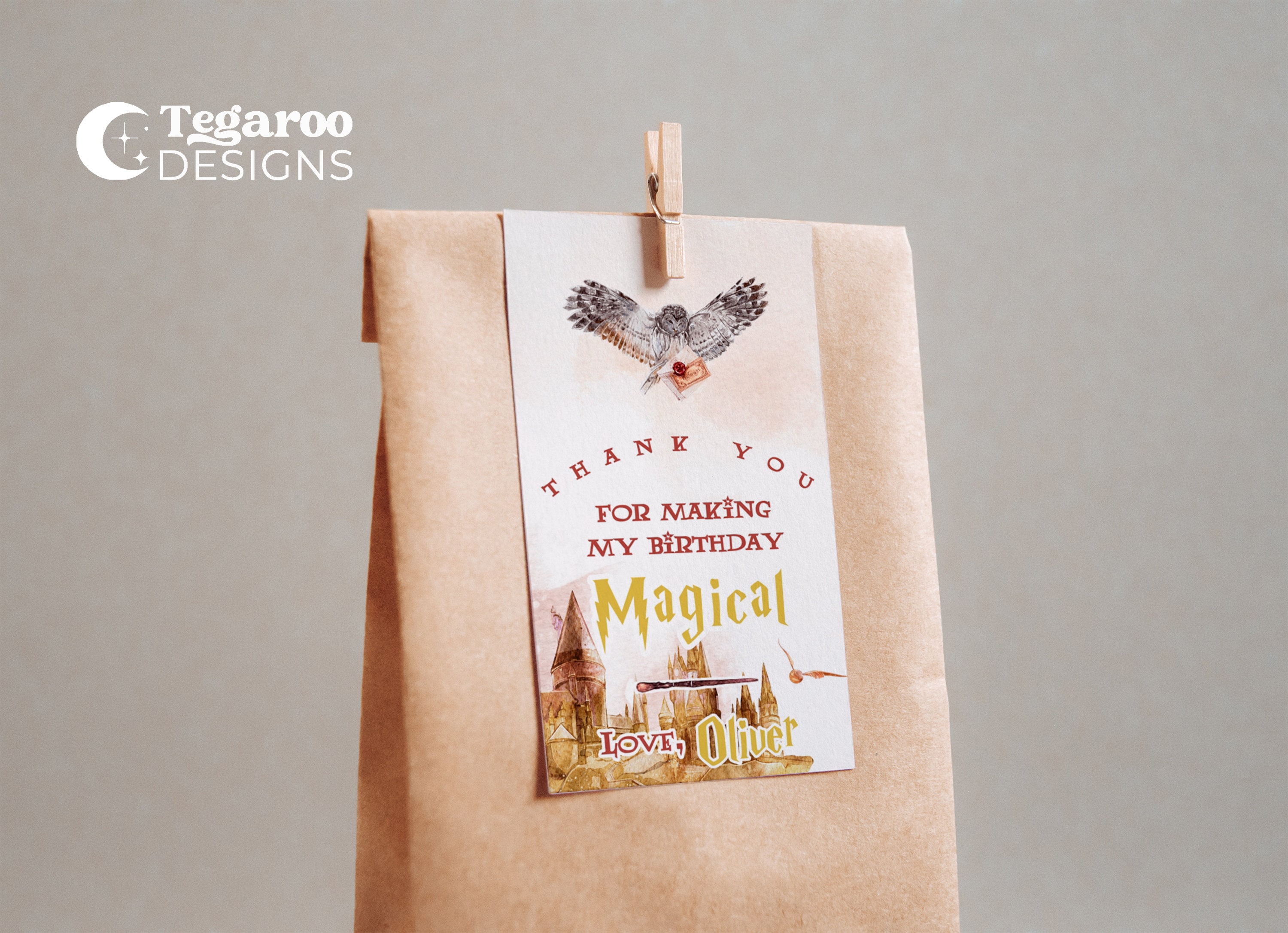 Wizard Favor Tags | Thank You Favor | Chosen One First Year Birthday ...