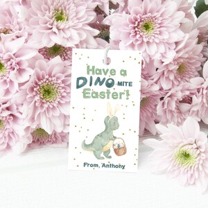 Dinosaur Easter Favor Tag - Have a Dino-mite Easter - Editable Digital ...
