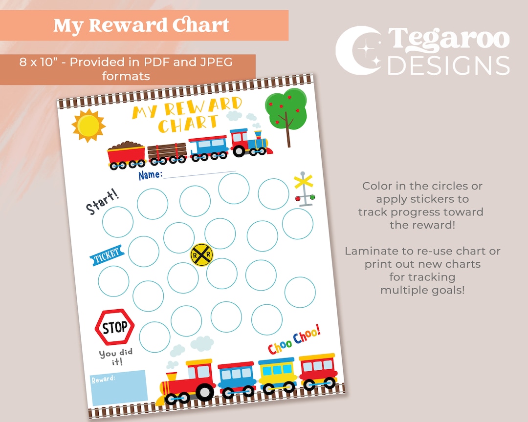 Train Reward Chart | Behavior Potty Chart | Train Chore Chart | Routine ...