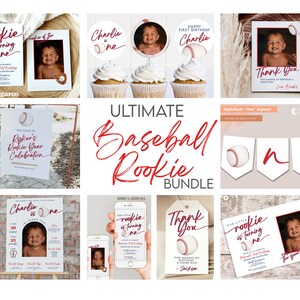 Baseball Water Bottle Label Minimalist Rookie of the Year Sports Water ...