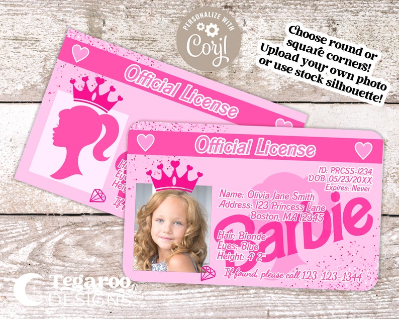 Personalized Princess License | Drivers License | Kids License | Child ...