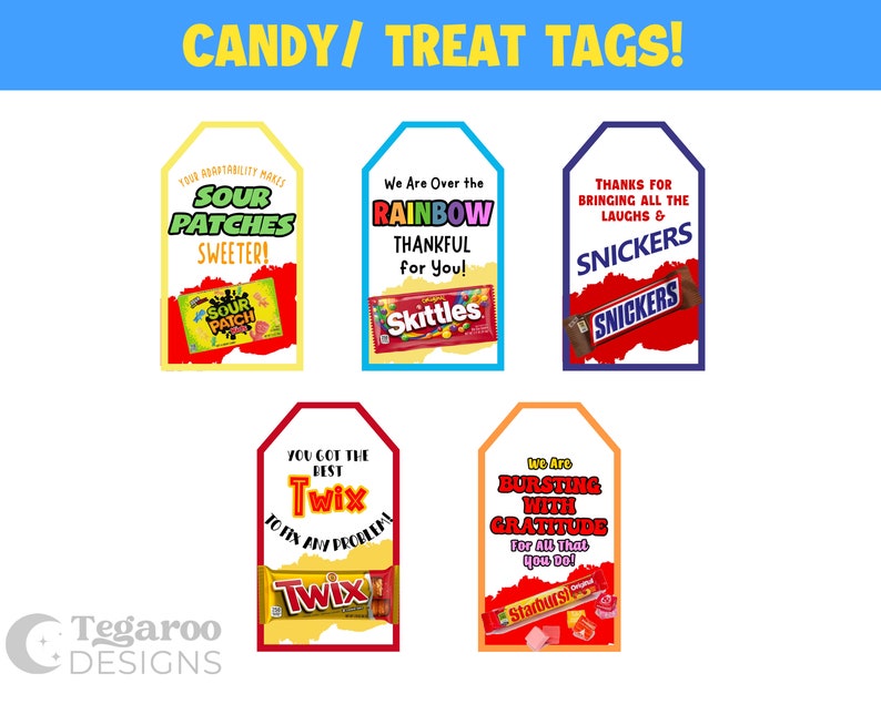 26 Employee Appreciation Tags | Candy Bar Gift Tag | Treat Tags ...
