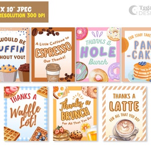 Breakfast Food Drink Sign Bundle | Employee, Teacher Appreciation ...