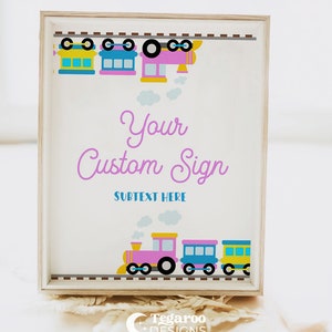 Pink Girl Train Birthday Party Bundle | Welcome Sign | Cupcake Topper ...