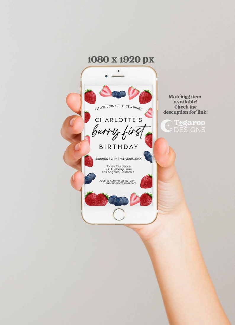 Editable Berry First Baby Welcome Sign Strawberry Blueberry - Etsy