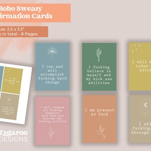 Boho Sweary Affirmation Cards | Badass Women Affirmations | Motivation ...
