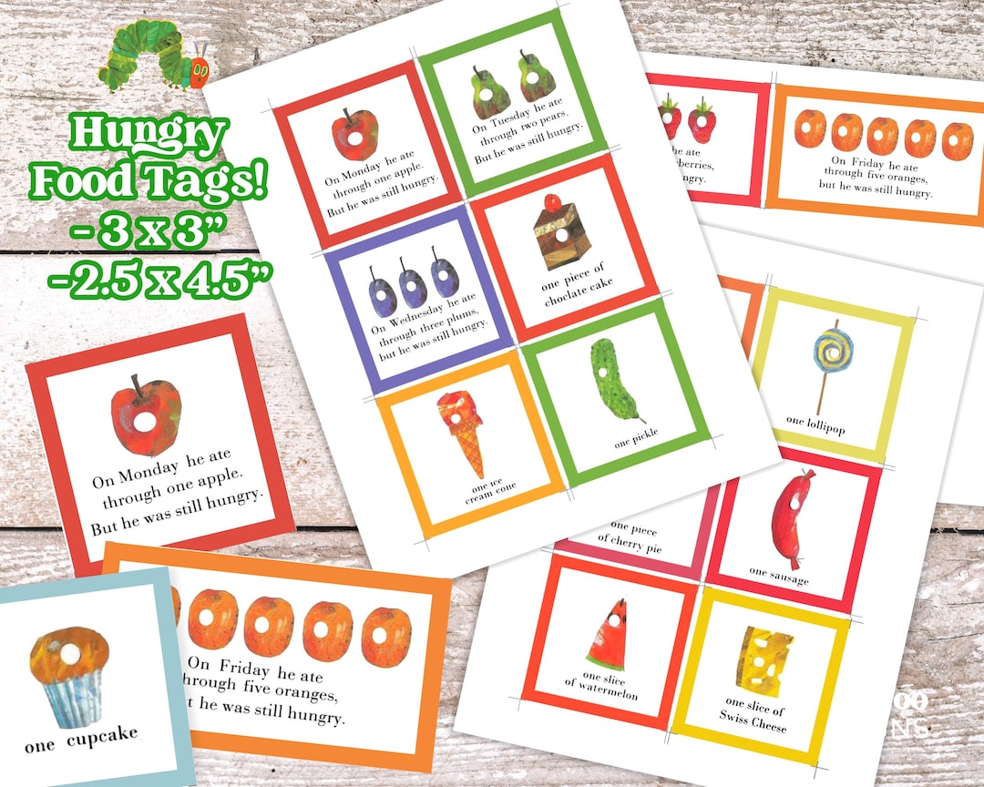 Hungry Caterpillar Story Food Tags | Food Labels | Birthday | Baby ...