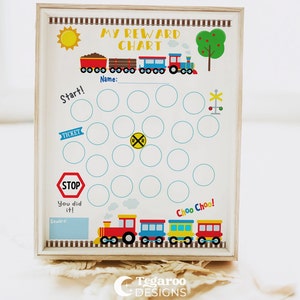 Train Reward Chart | Behavior Potty Chart | Train Chore Chart | Routine ...