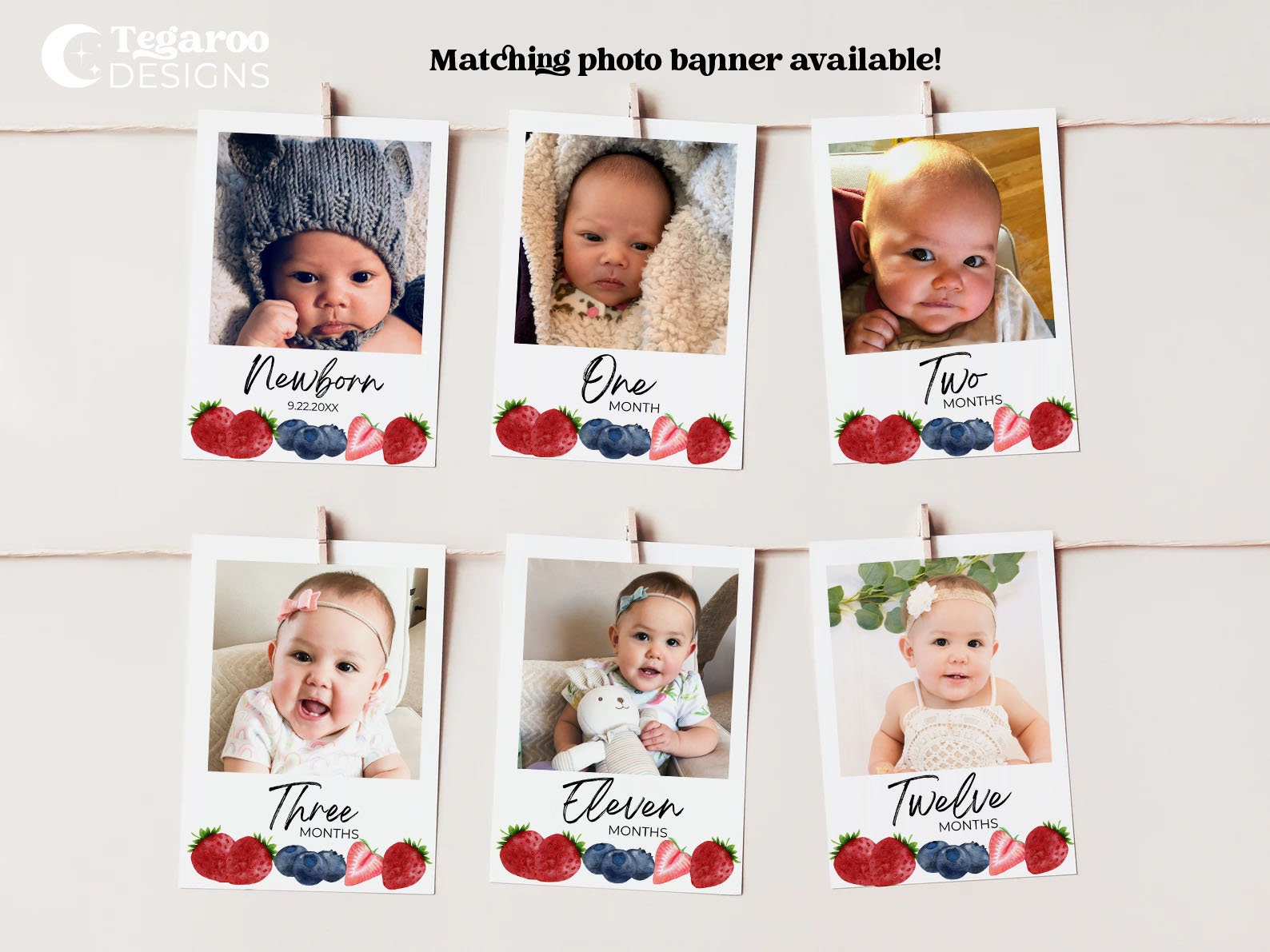 Editable Berry First Baby Welcome Sign Strawberry Blueberry - Etsy