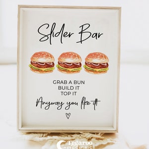 Simple Clean Modern Minimalist Slider Burger Bar Sign | Baby Shower ...