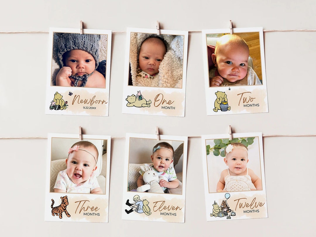 Classic Winnie the Pooh First Year Photo Banner | Months | First Year ...
