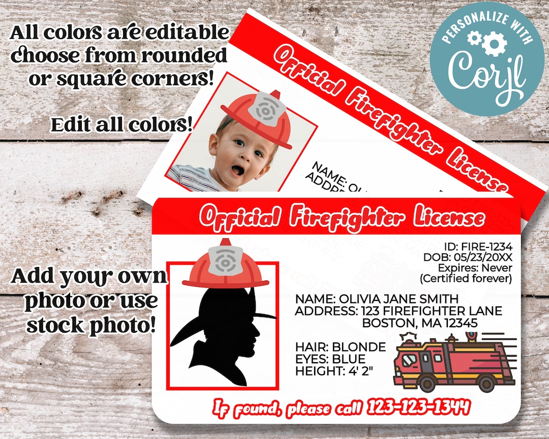 Personalized Firefighter License | Fire Truck License | Fire Fighting ...