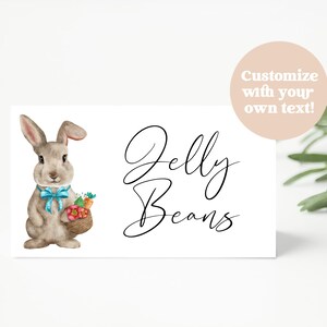 Printable Easter Food, Name Tented Place Card (4 Images) - Editable ...