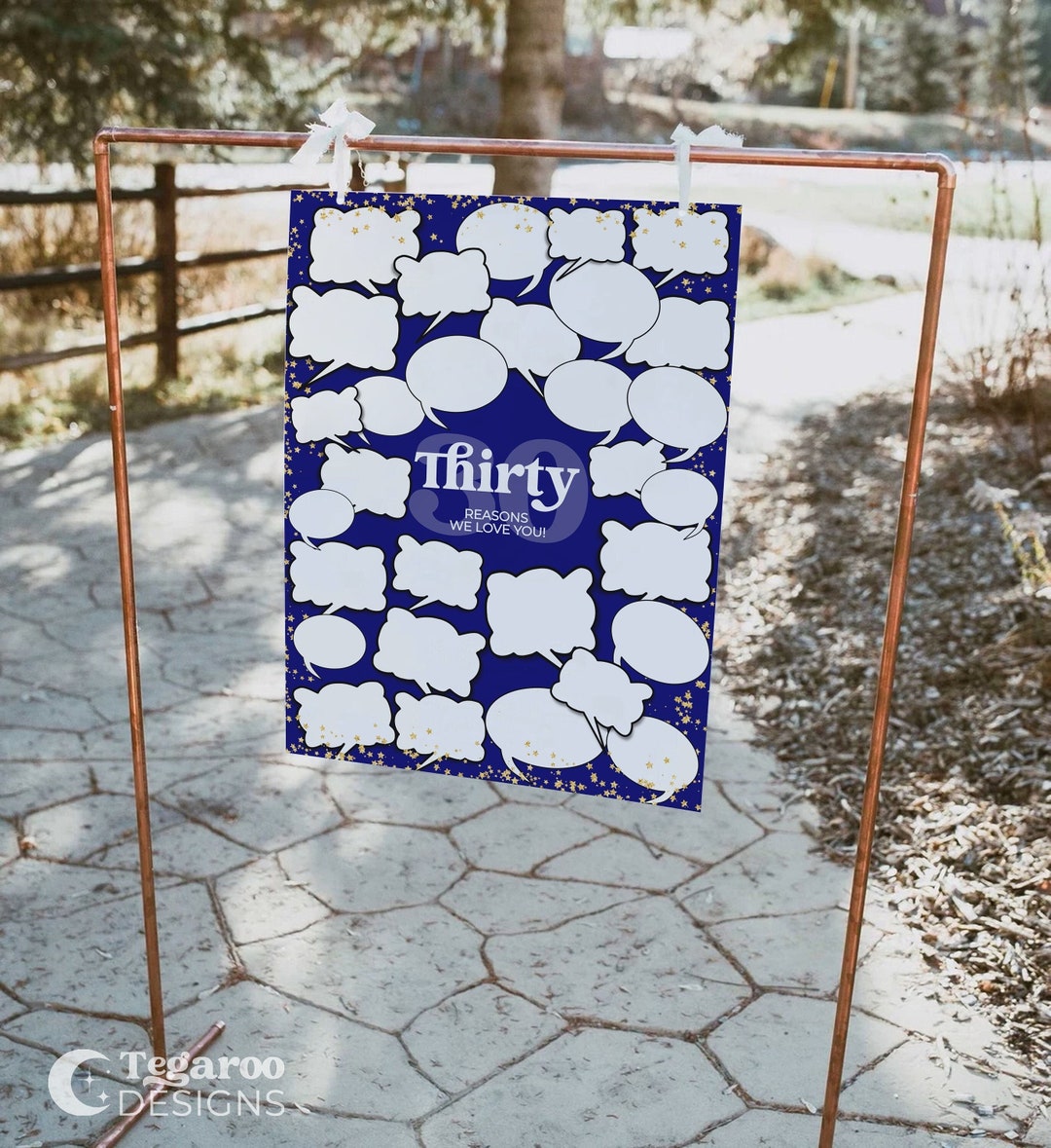 Navy Gold 30 Reasons Things We Love About You Sign Poster Unisex for ...