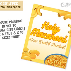 Macaroni Sign | Macaroni Cheese Holy Macaroni | Appreciation Week ...