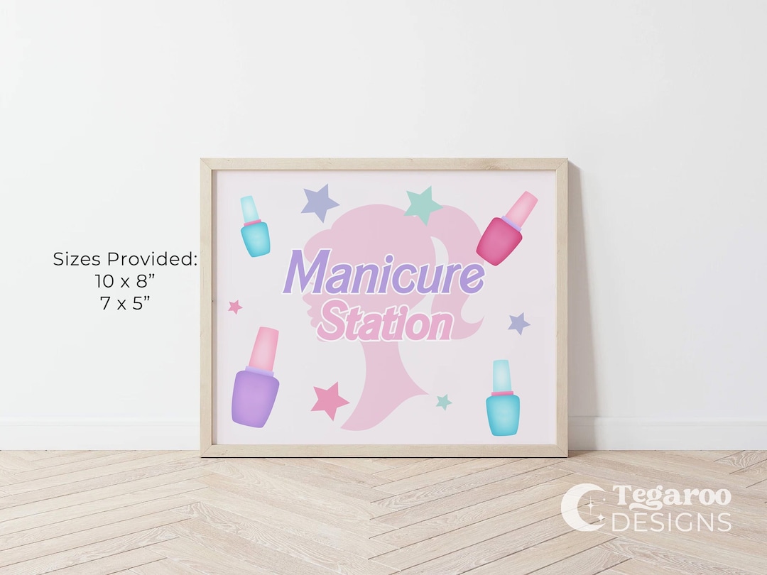 EDITABLE Manicure Station | Spa Party | Makeup Party | Spa Party Signs ...