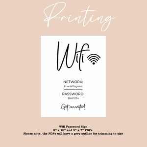 Wi Fi Password Sign | Wifi Sign | Simple Minimalist Modern | Editable ...