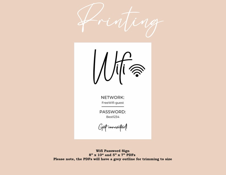 Wi Fi Password Sign Wifi Sign Simple Minimalist Modern - Etsy