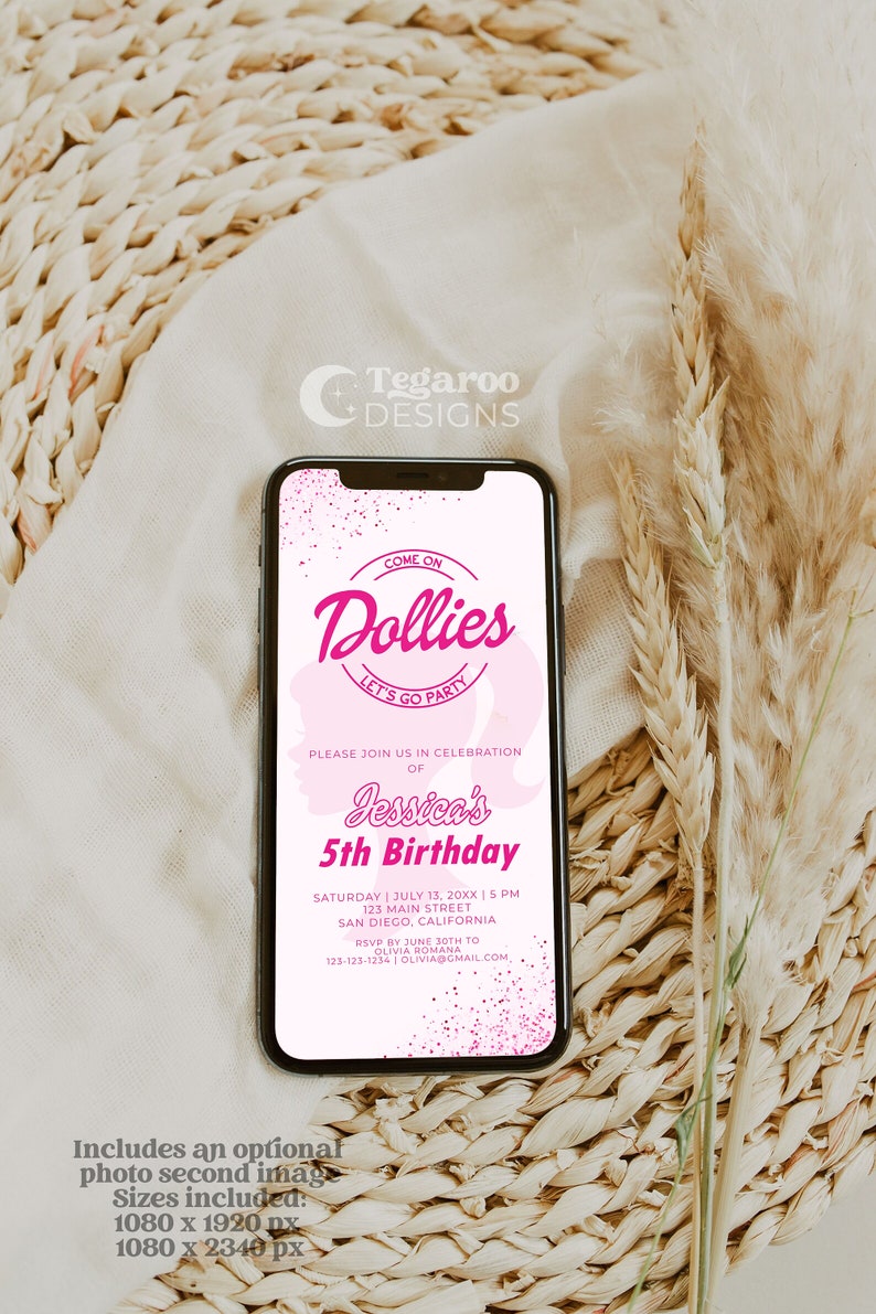 Dolly Doll Glitter Birthday Party Custom Sign | Come on Girly Let's Go ...