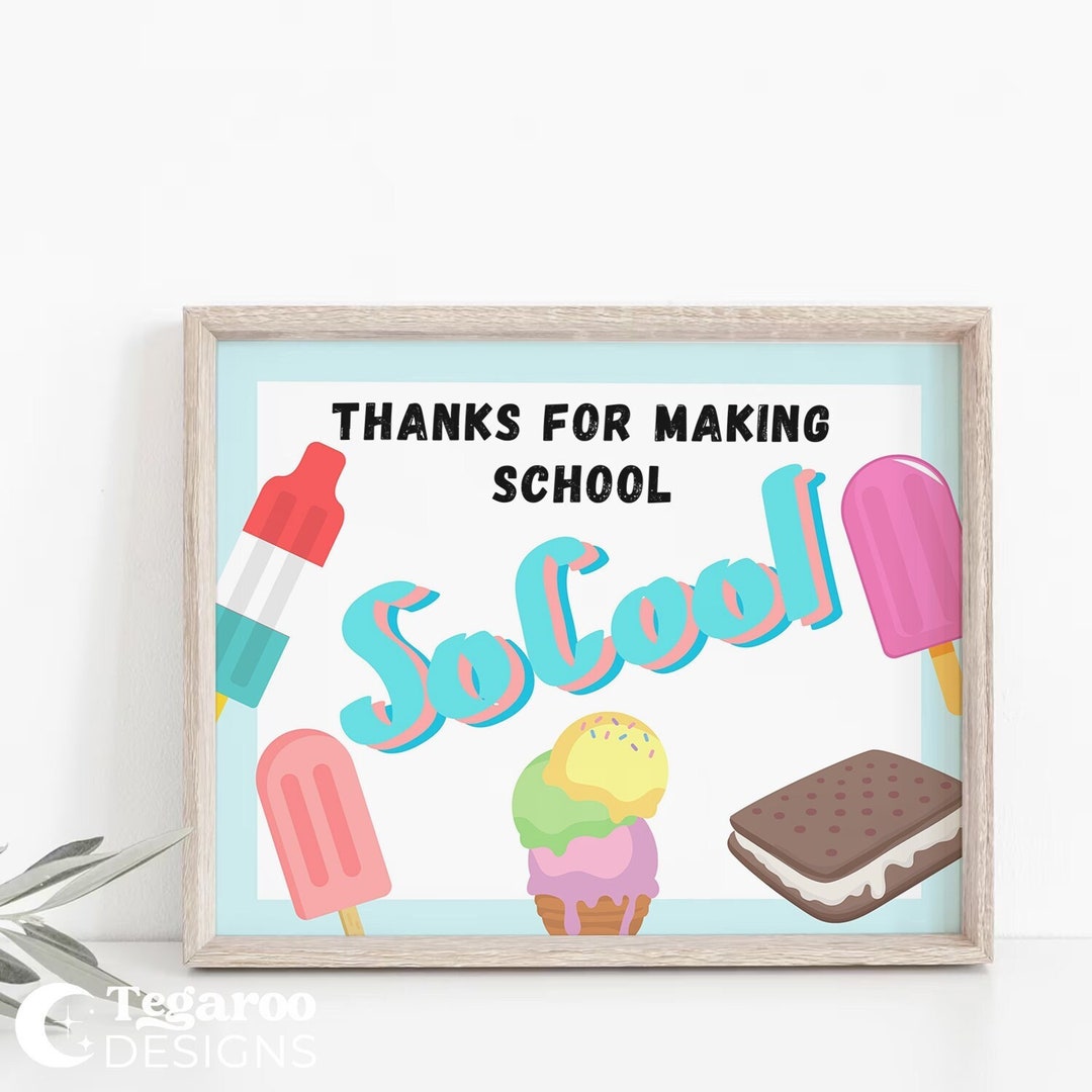 Cool Treats Ice Cream Popsicles Ice Cream Sandwich Sign | School so ...