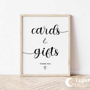 Simple Clean Modern Minimalist Cards and Gifts Sign | Wedding | Baby ...
