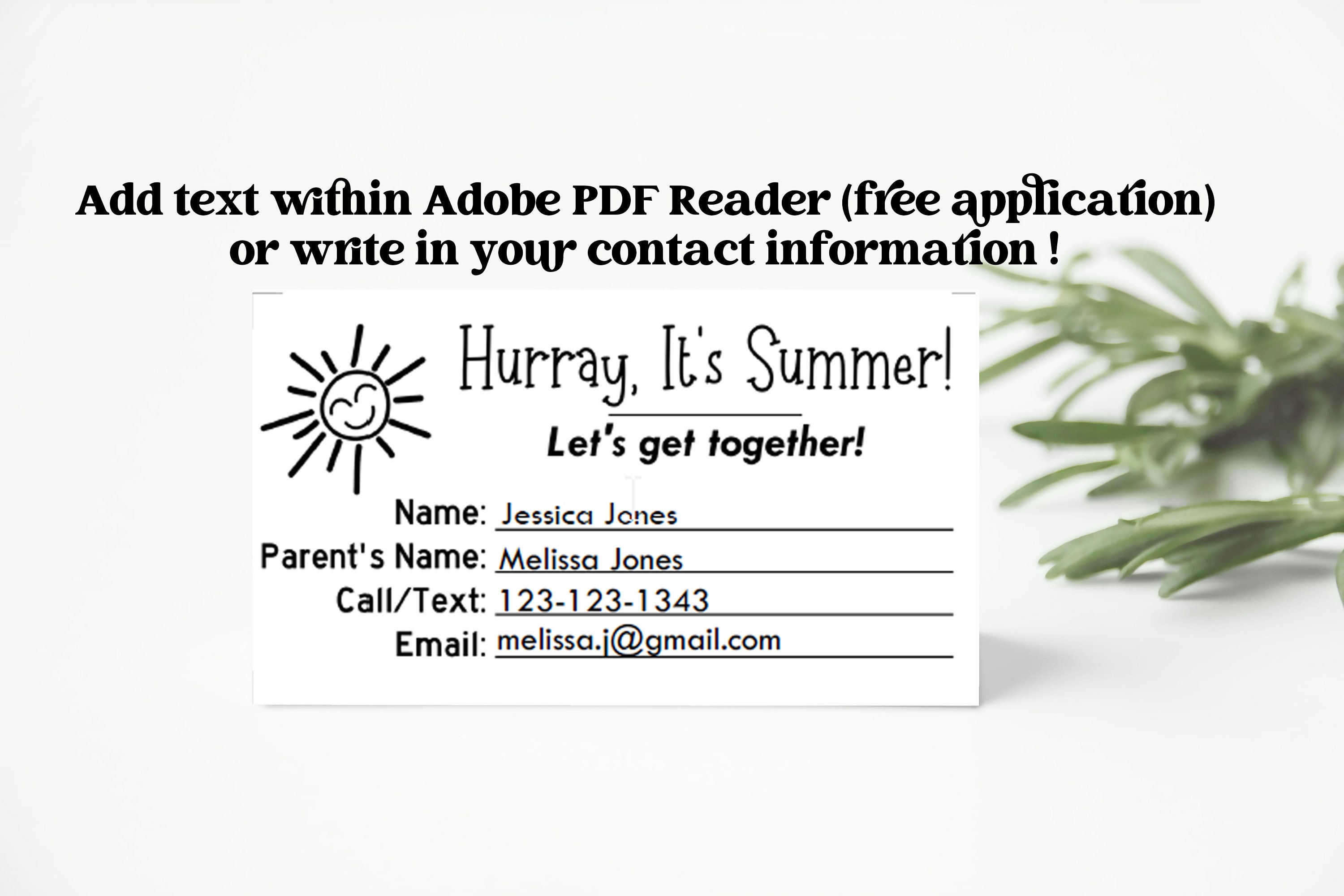 Stay in Touch Card | Play Date Card | Summer Camp | Keep in Touch Card ...