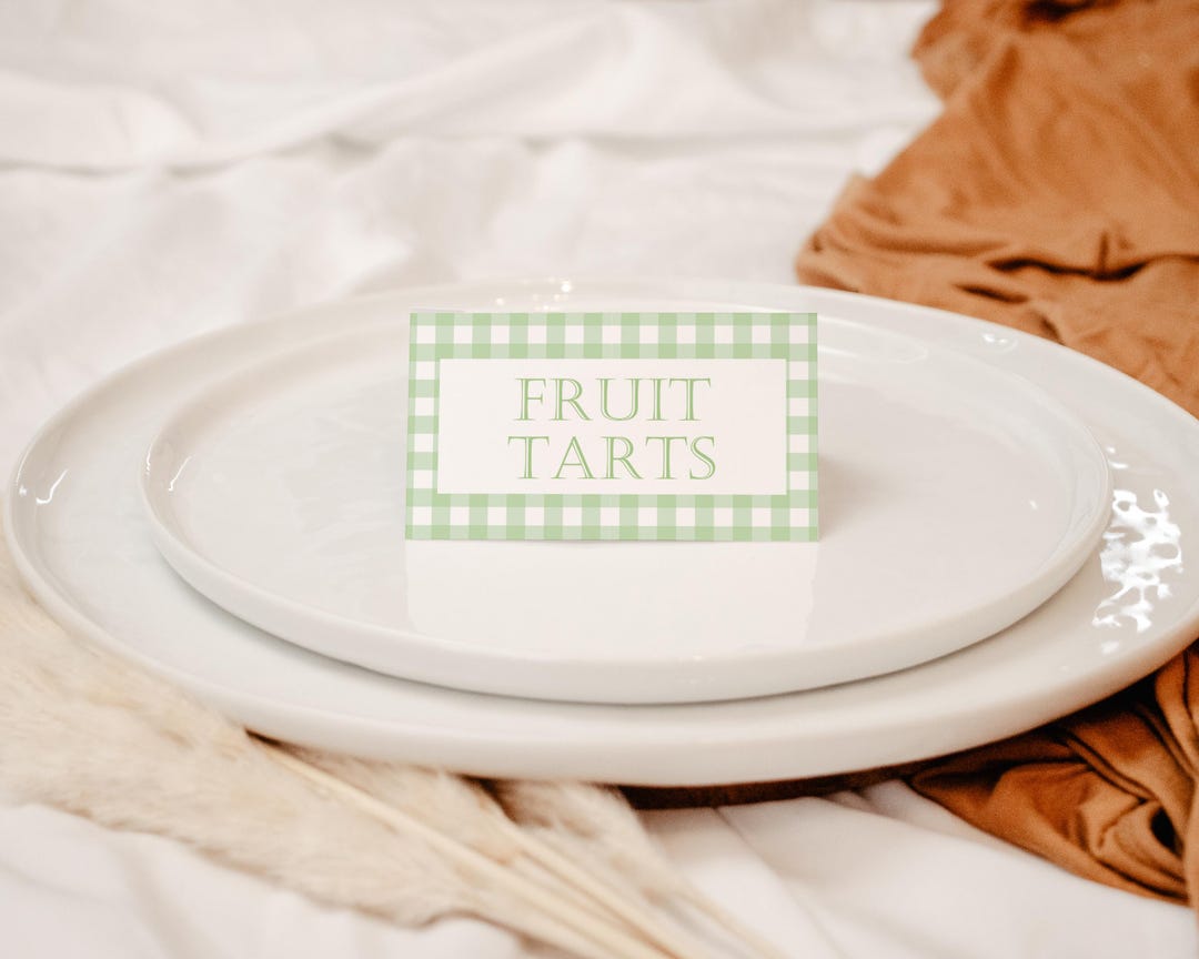 Green Gingham Food Tent | Food Cards | Fully Editable | Boy Picnic ...