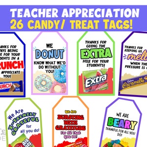 24 Employee Teacher Appreciation Sign Bundle 10 X 8 | Candy Gifts ...