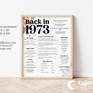 1973 Trivia | 51st Birthday Trivia Game | 51st Birthday Activity ...