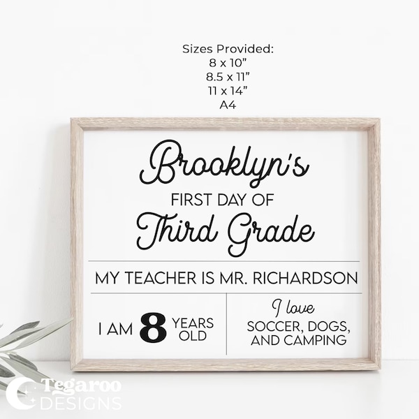 First Day of School Sign - Etsy