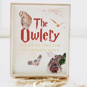 Wizard Owlery Favor Sign | Thank You Favor | Owl Adoption Sign | Owls ...