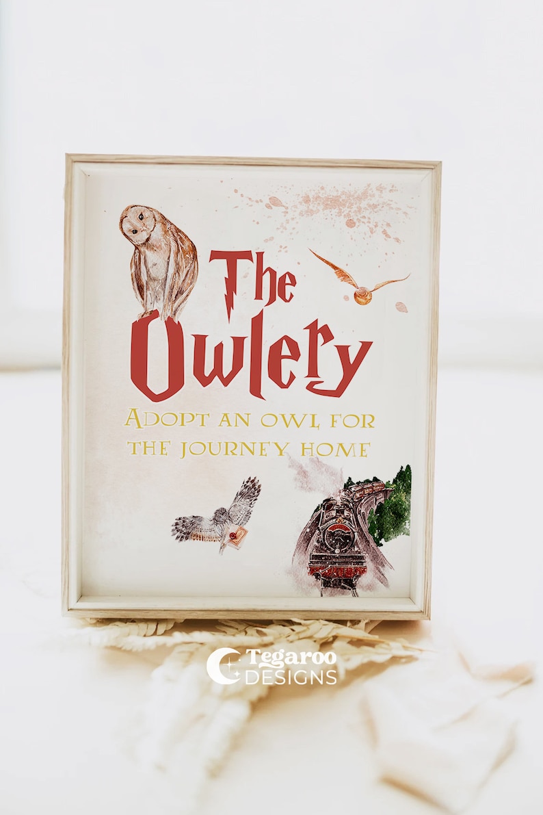 Wizard Owlery Favor Sign | Thank You Favor | Owl Adoption Sign | Owls ...