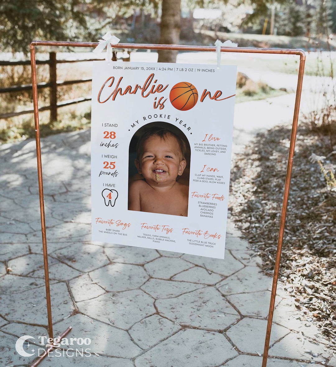 Basketball Rookie of the Year First Year Milestone Template | Fully ...