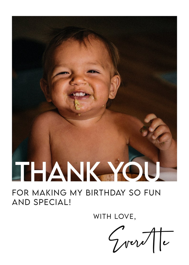 DREW Minimalist Simple Modern Picture Thank You Black and - Etsy