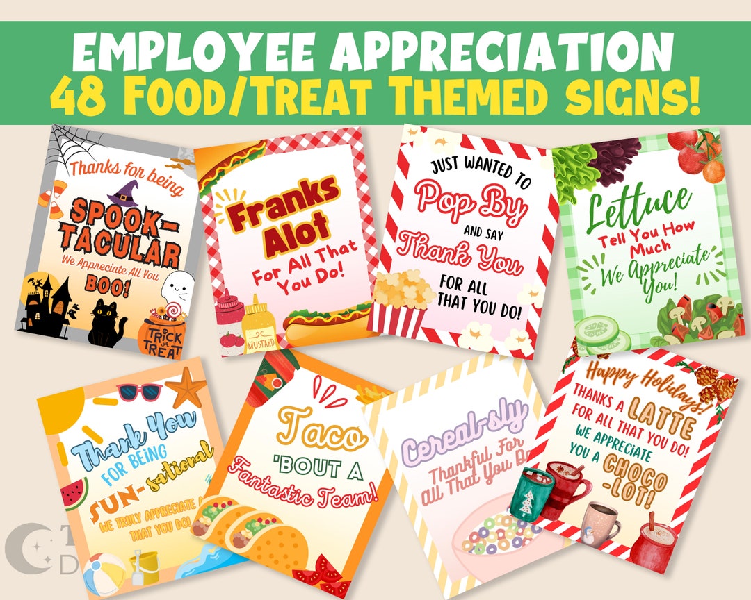 Employee & Teachers Appreciation Food Sign Bundle | Teachers, Nurse ...