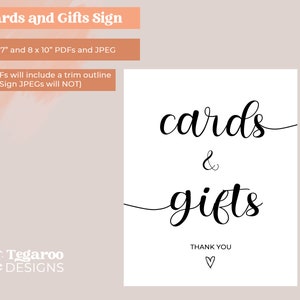 Simple Clean Modern Minimalist Cards and Gifts Sign | Wedding | Baby ...