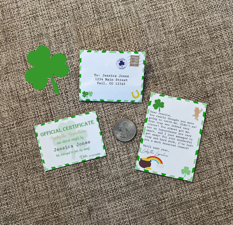 Customizable Leprechaun Letter and Leprechaun Trap Certificate | St ...