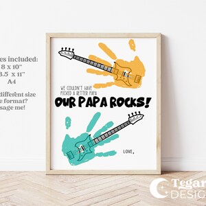 Our Papa Rocks Father's Day Gift Present | Hand Print Art DIY Craft ...