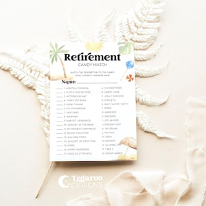 Fun Retirement Retiree Party Games | Modern Retro | Candy Match Trivia ...