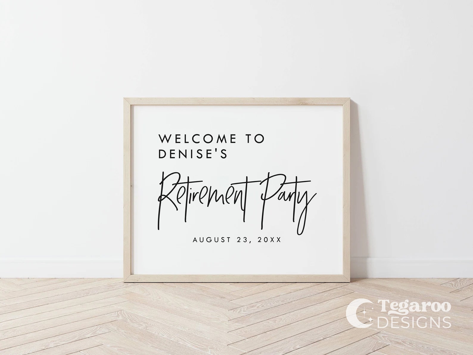 Retirement Party Welcome Sign | Simple Modern Minimalist Retirement ...